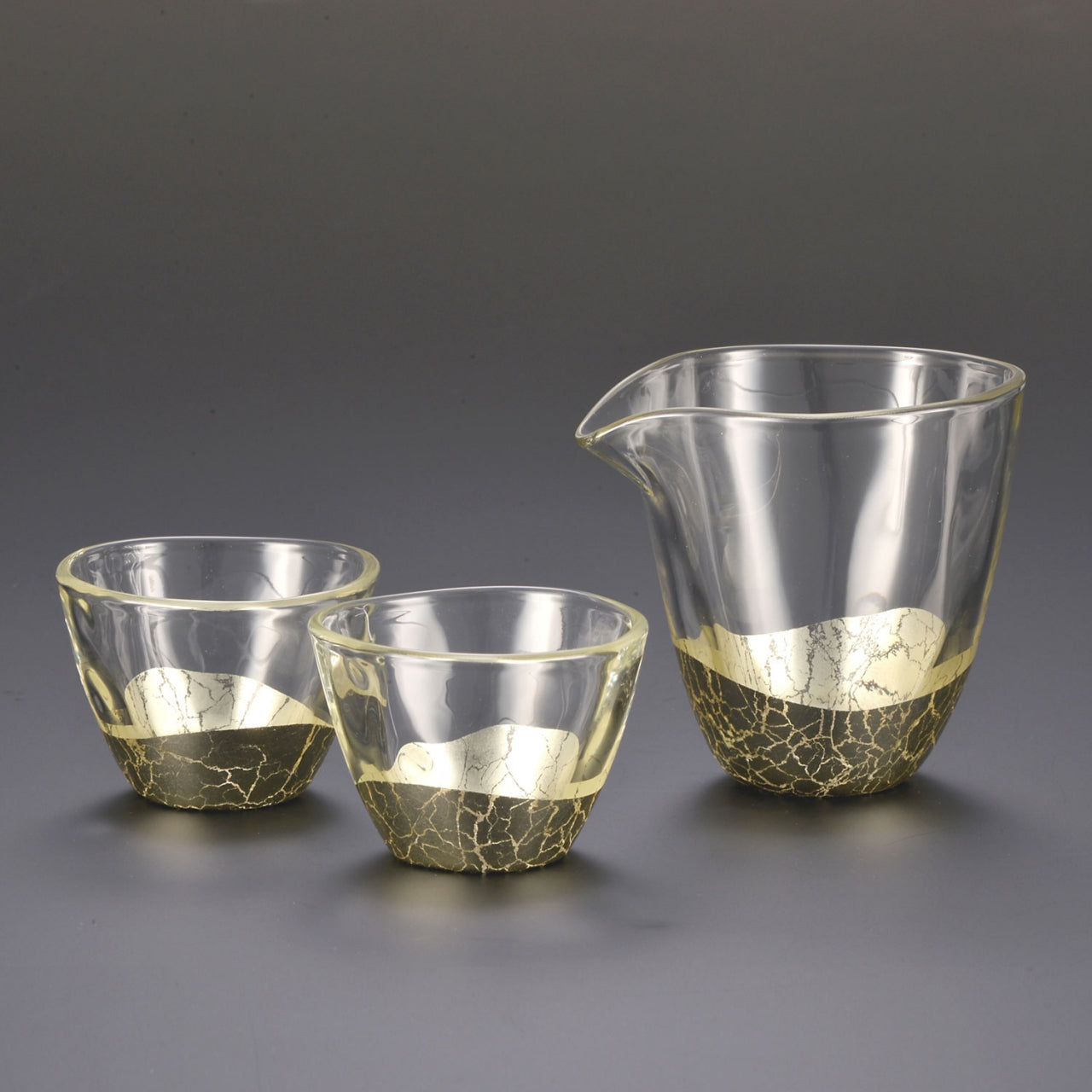Drinkware, Cracking, Sake set, Sake Bottle and Cups, Champagne gold ...